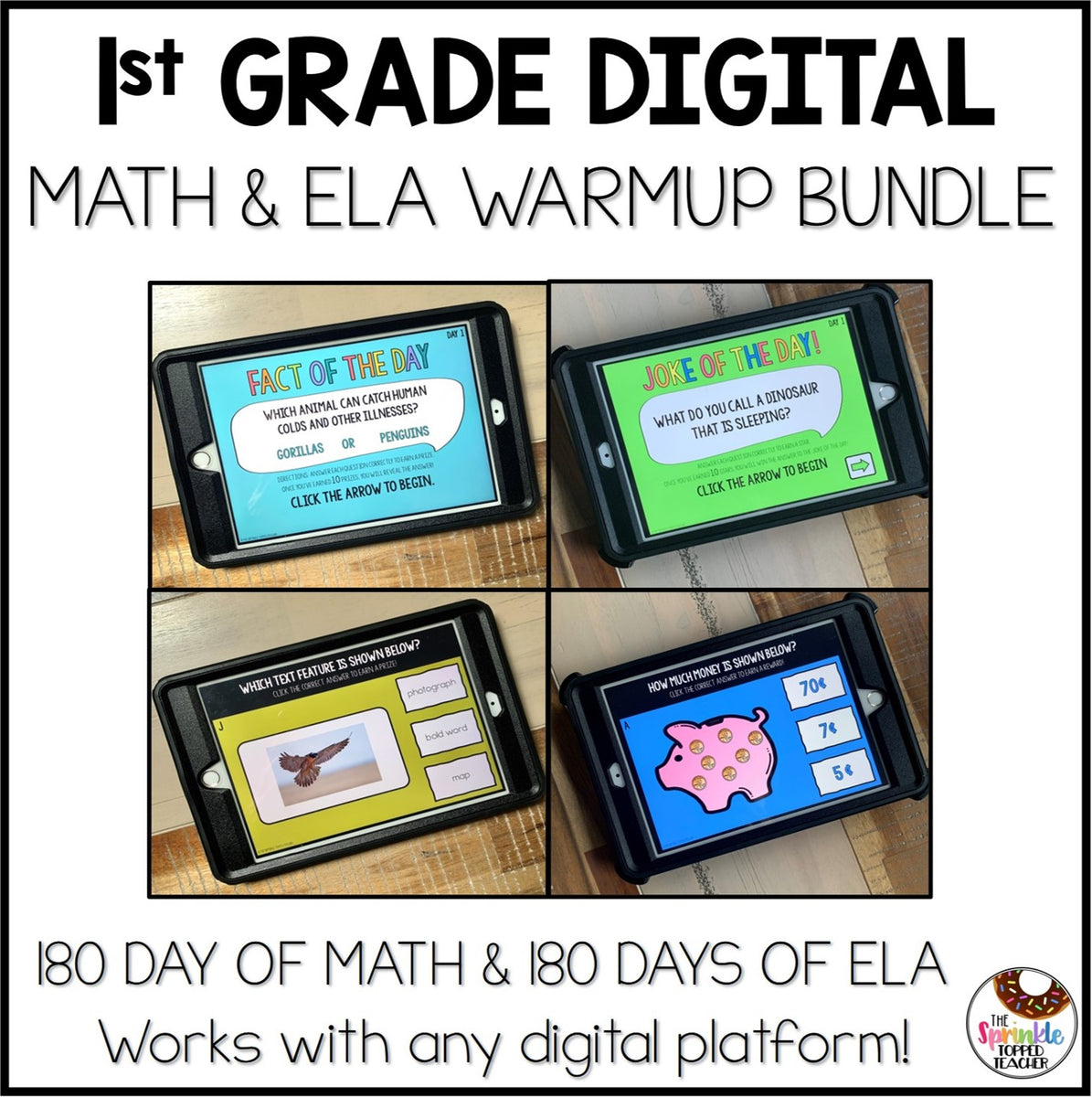 1st Grade Digital Math & ELA Warm Up Bundle | Spiral Review – The ...