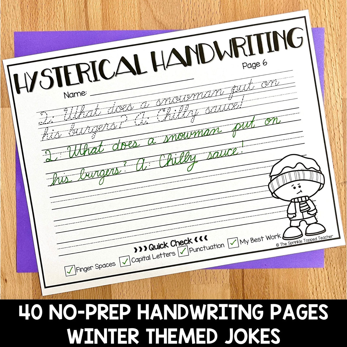 Winter Handwriting Worksheets | Print and Cursive – The Sprinkle Topped ...