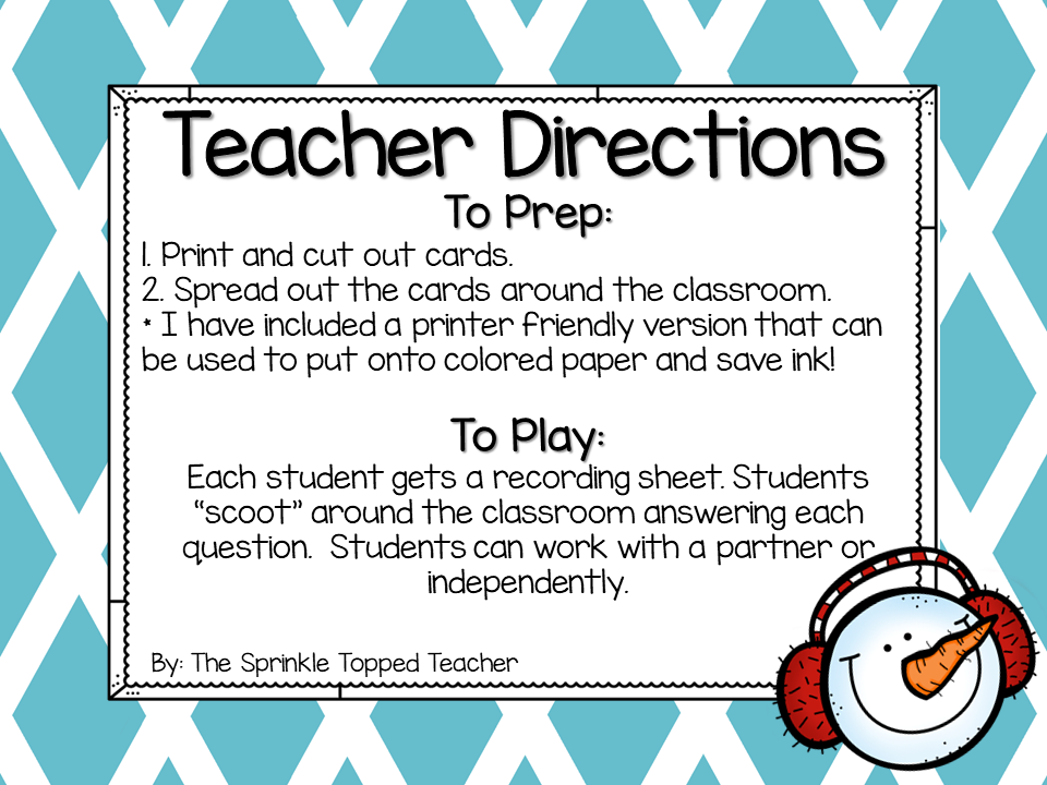 Contractions Scoot Game | Winter Task Cards – The Sprinkle Topped ...