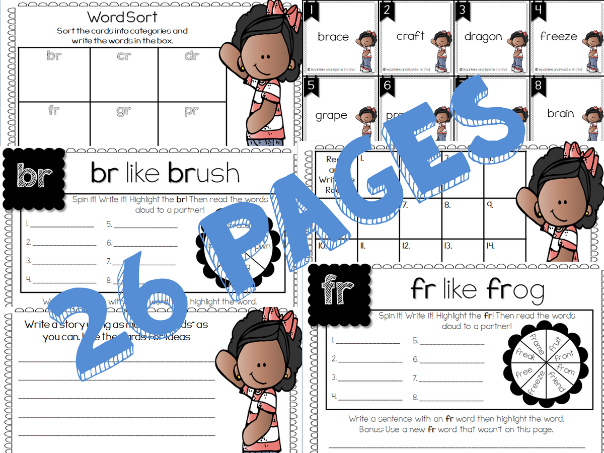 R Blends Word Work | Beginning Blends Activities – The Sprinkle Topped ...