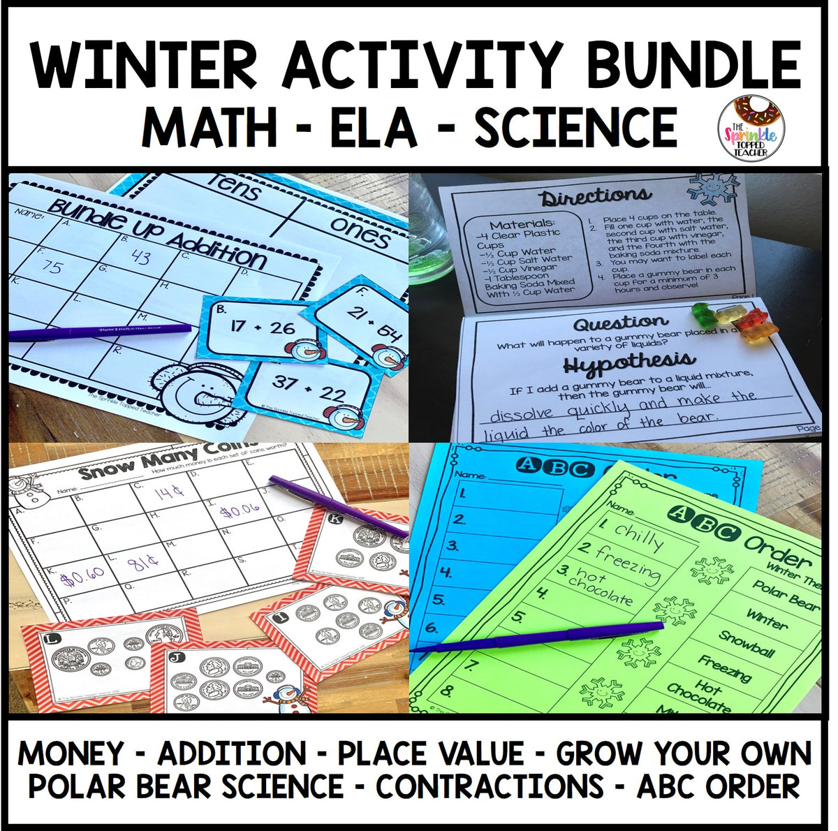 2nd Grade Winter Activities Bundle – The Sprinkle Topped Teacher Shop